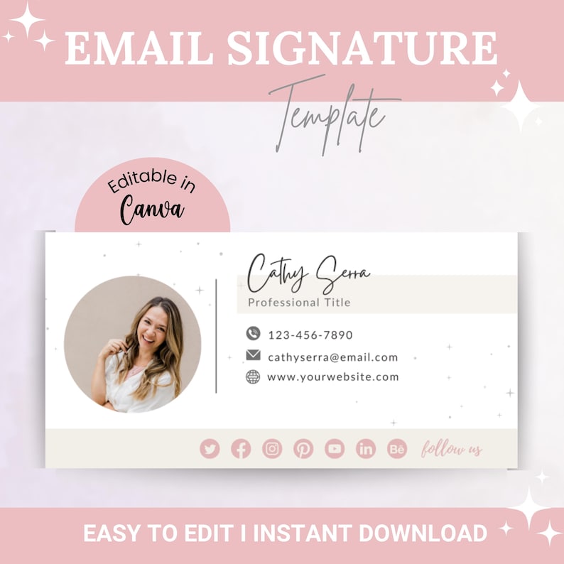 Minimalist Email Signature Template, Small Business Email Design, Email ...
