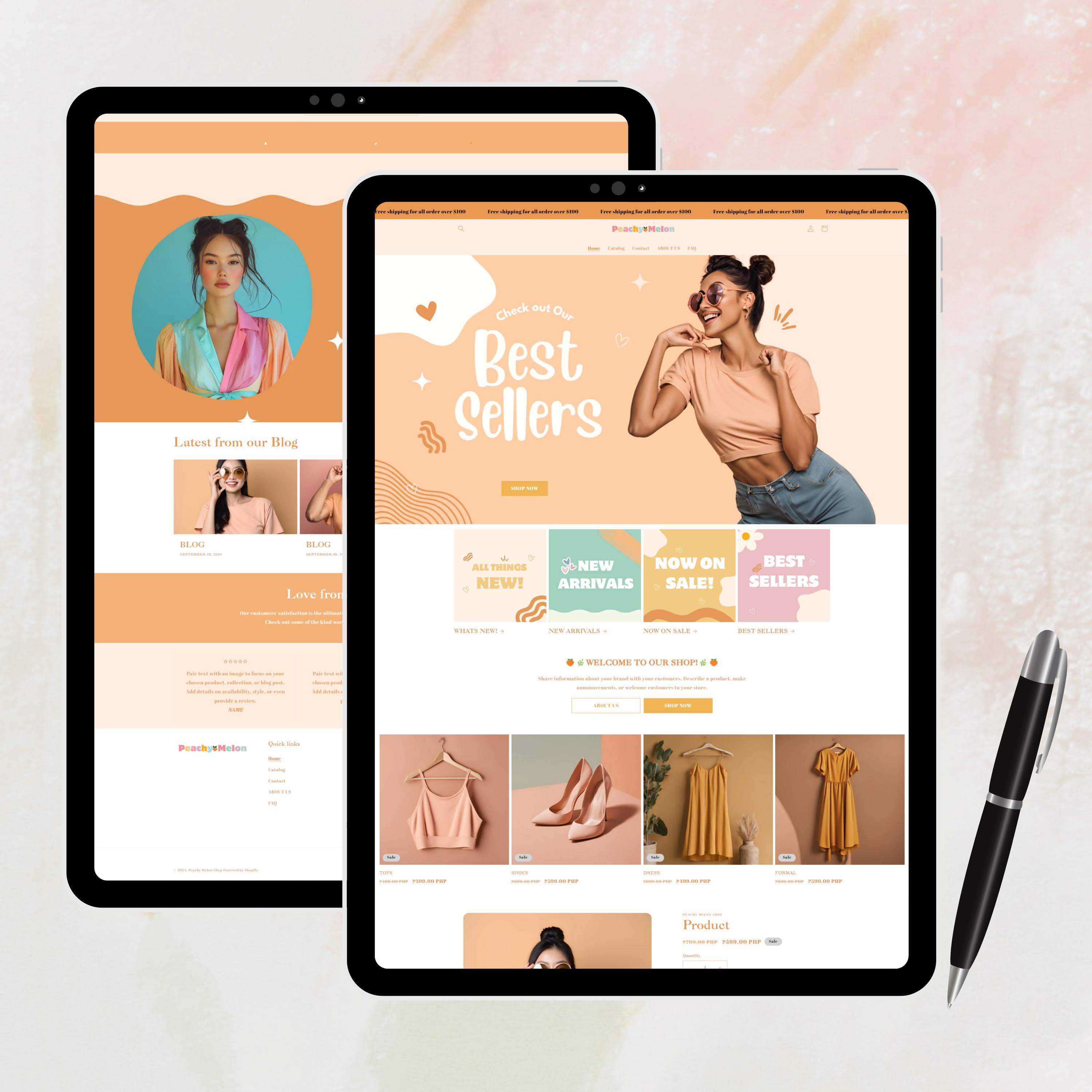 Shopify Theme, Website Template for Boutique, Feminine Shopify Template ...