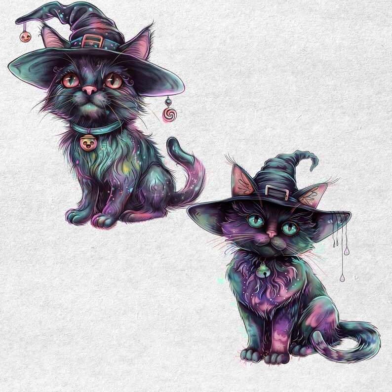 Halloween PNG, Cat Clipart Bundle, Halloween Clipart Bundle, Spooky ...