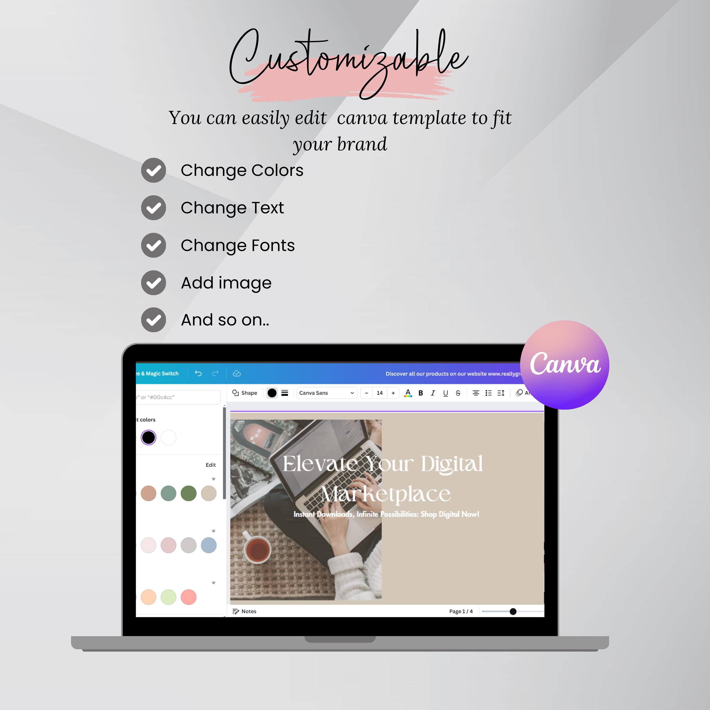Shopify Theme Digital Product, Shopify Website Template, Pink Shopify ...