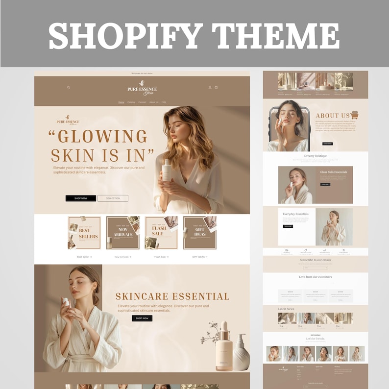 Shopify Theme Beauty, Shopify Website for Beauty Skincare, Cosmetics ...
