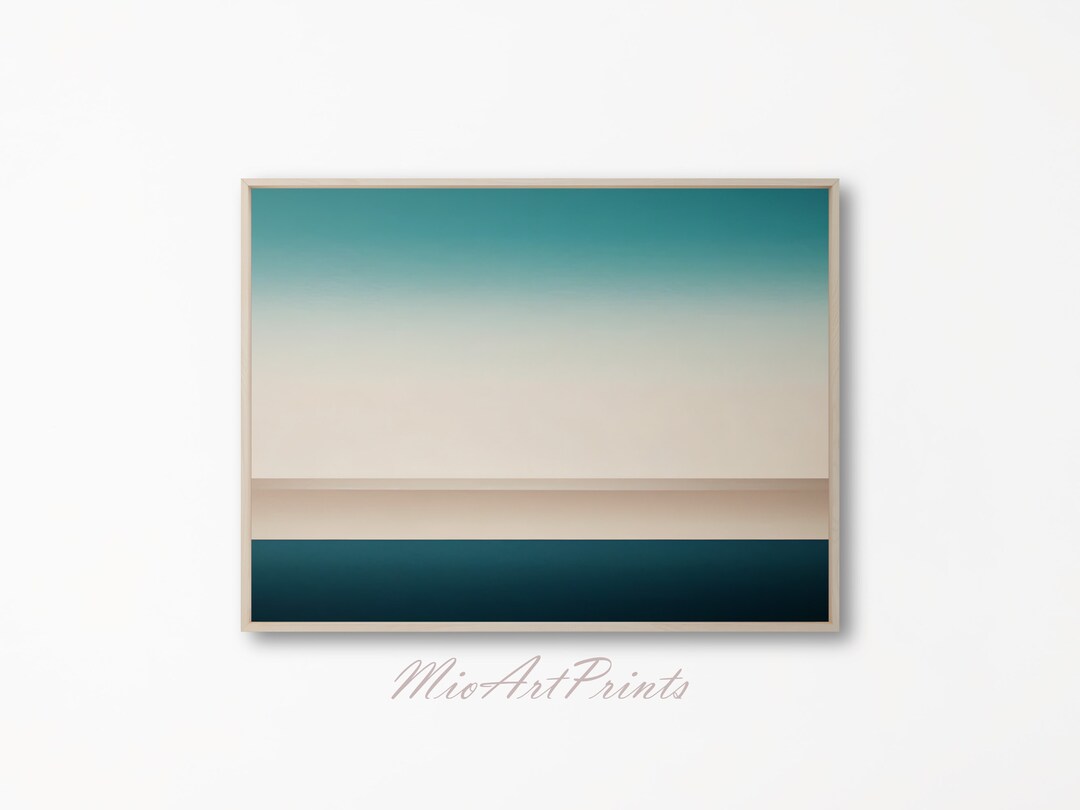 Abstract Art Print Calm Gradient Ocean Landscape Printable Wall Art for ...