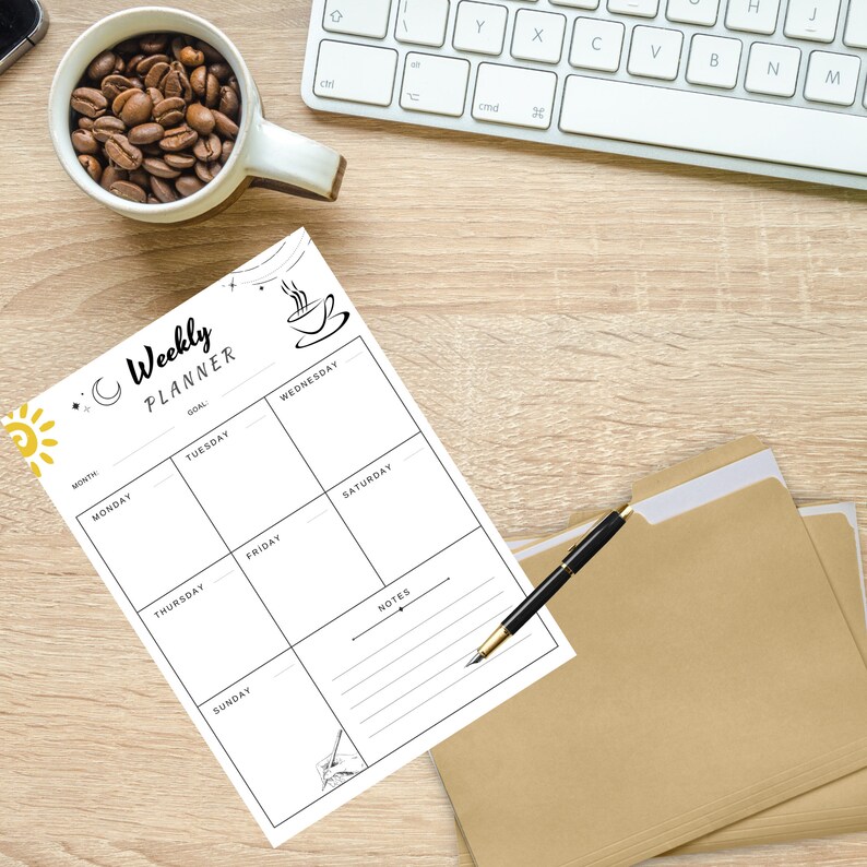Personalised Weekly Planner Notepad Desk Pad Planner A4 Tearable Pad ...