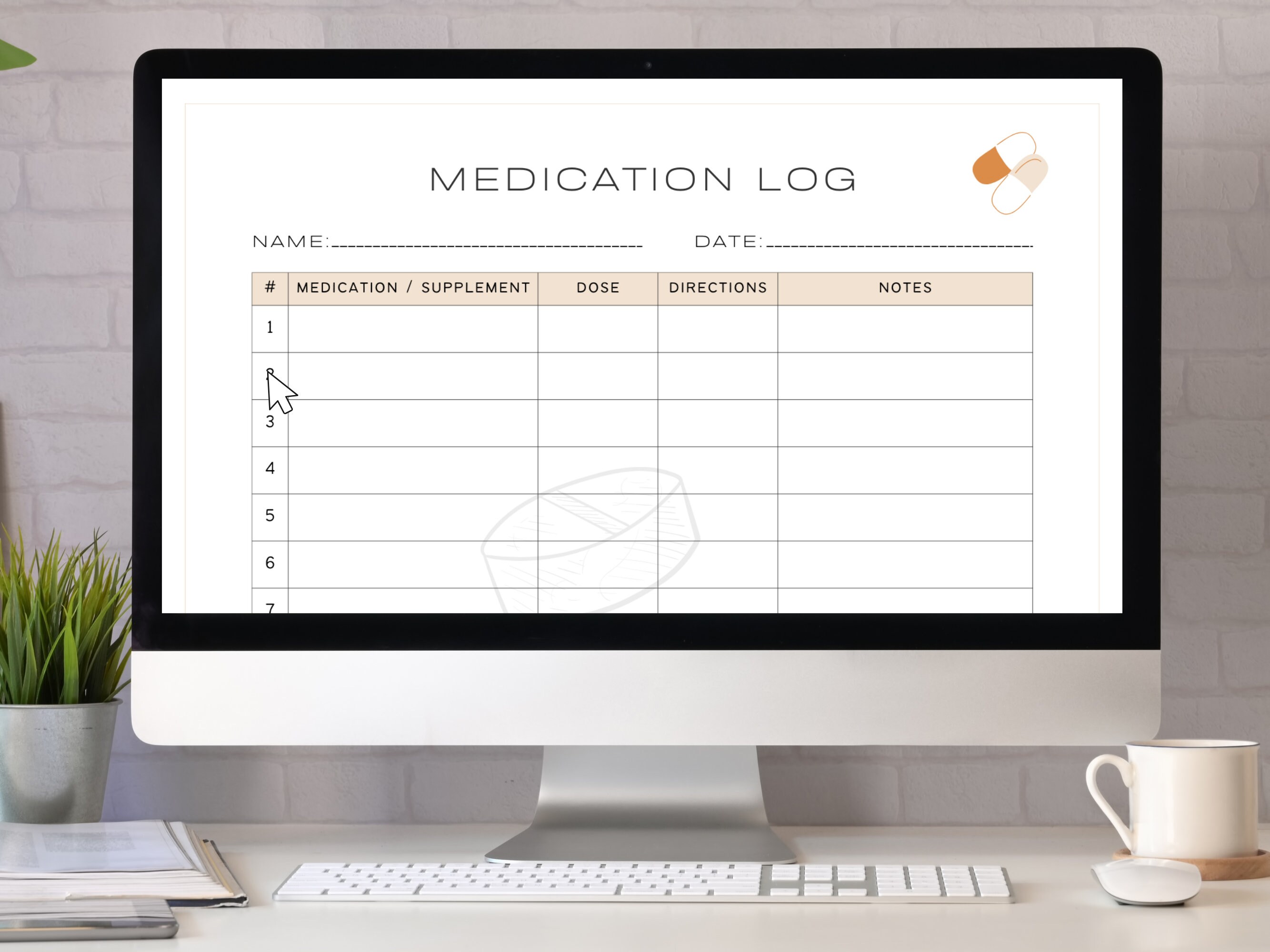 Simple Medication Log Sheet Planner, Doctor Appointment Log, Medical ...