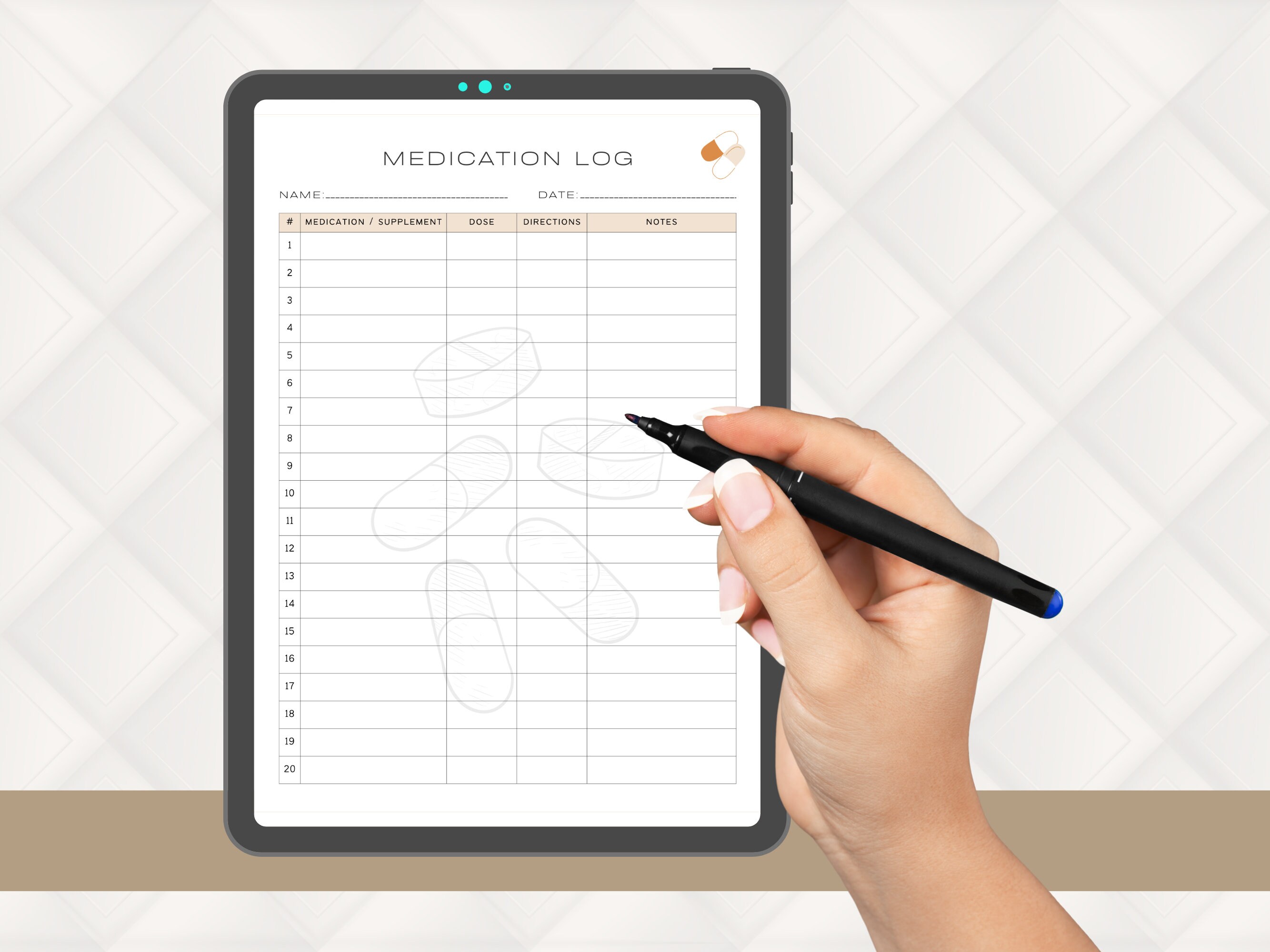 Simple Medication Log Sheet Planner, Doctor Appointment Log, Medical ...