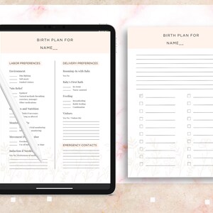 Birth Plan Checklist Planner, New Baby Guide, Birth Plan, Registry ...