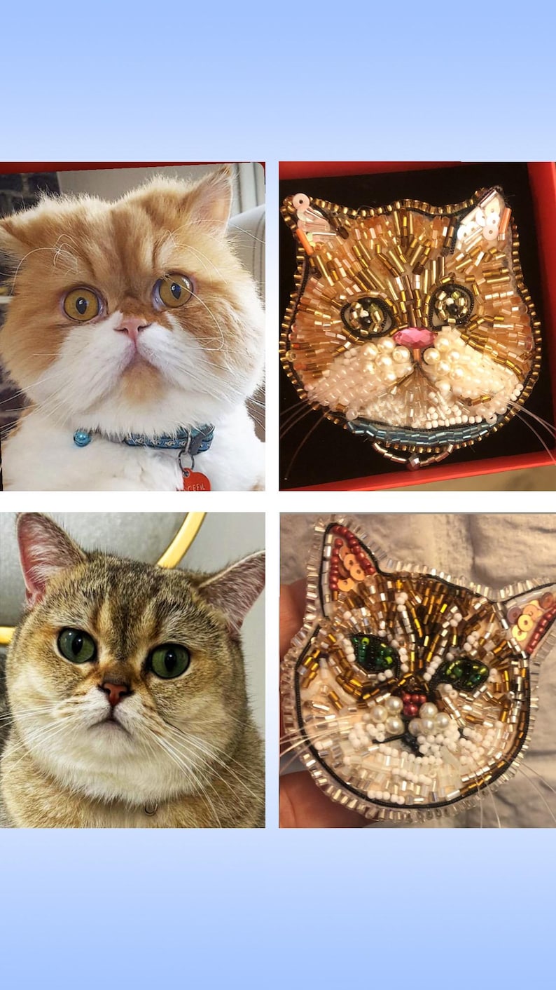 Handmade Custom Pet Portrait Brooch, Send Us a Photo of Your Pet, Let's ...