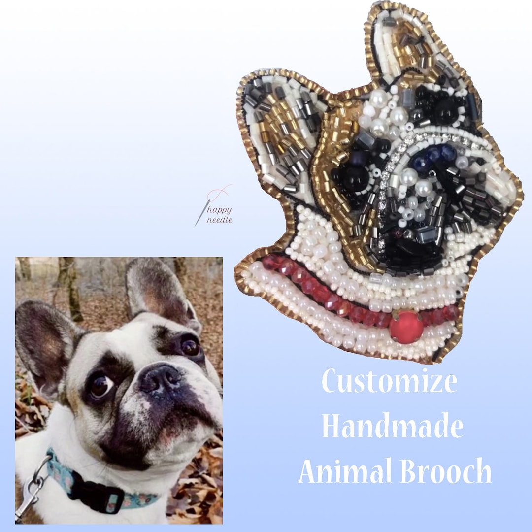 Handmade Custom Pet Portrait Brooch, Send Us a Photo of Your Pet, Let's ...