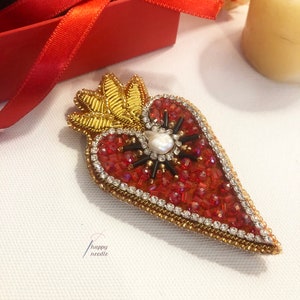 Handmade Red Heart Brooch ,express Your Love in Style ,st. Valentine ...