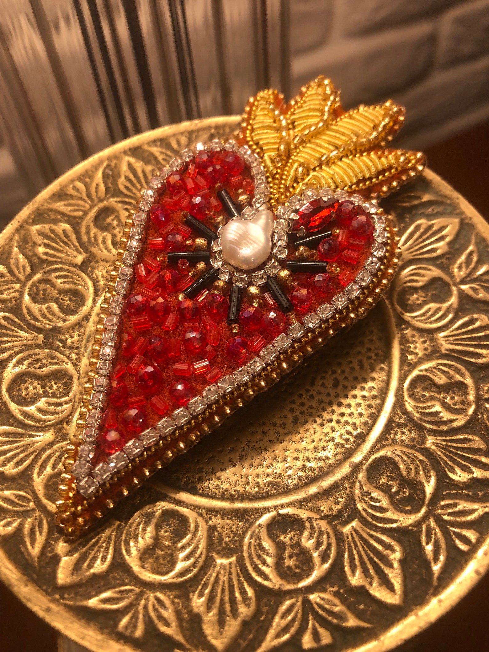 Handmade Red Heart Brooch ,express Your Love in Style ,st. Valentine ...