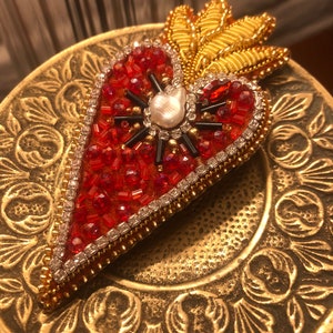 Handmade Red Heart Brooch ,express Your Love in Style ,st. Valentine ...