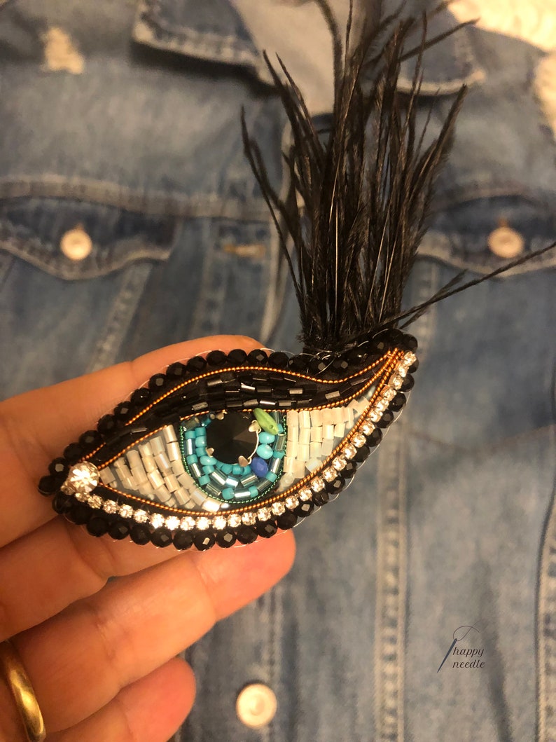 Blue Evil Eye Handmade Brooch - Etsy