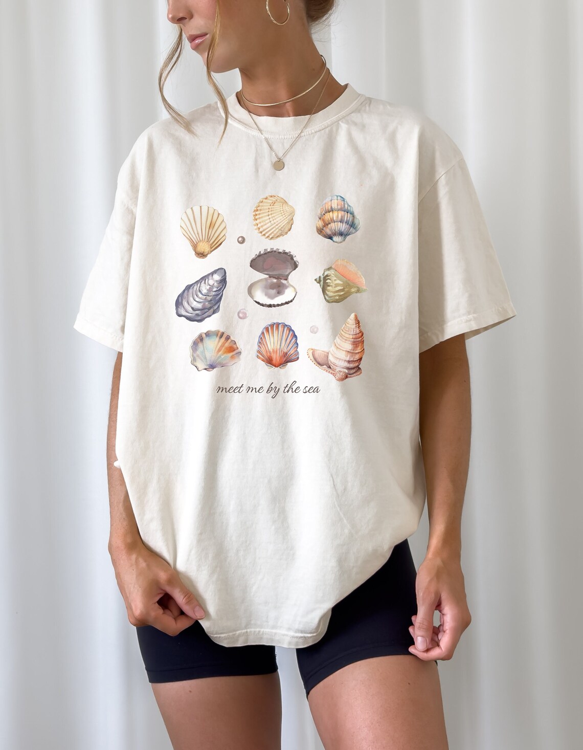 Sea Shells T-shirt Vintage Graphic Beach Shirt Aesthetic Summer Shirt ...