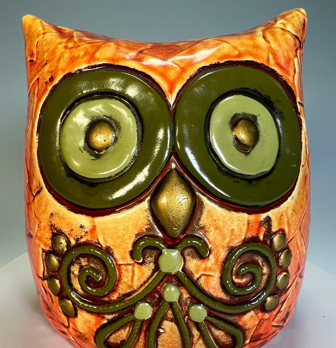 Vintage Owl Bank: 1960s Mod Colors Wide Eyed - Etsy