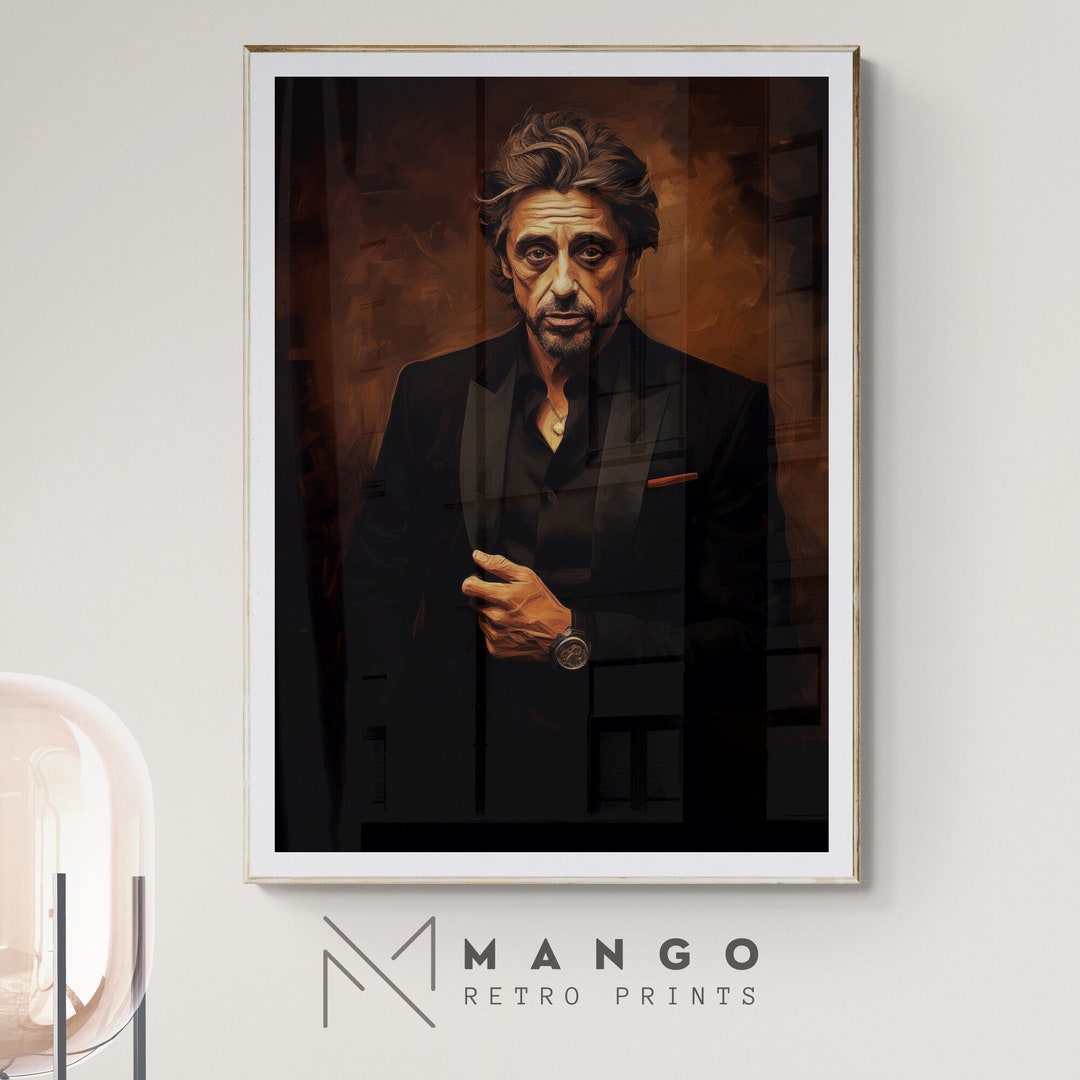 Inspirational Retro Oil Painting Al Pacino Painting Vintage Portrait ...