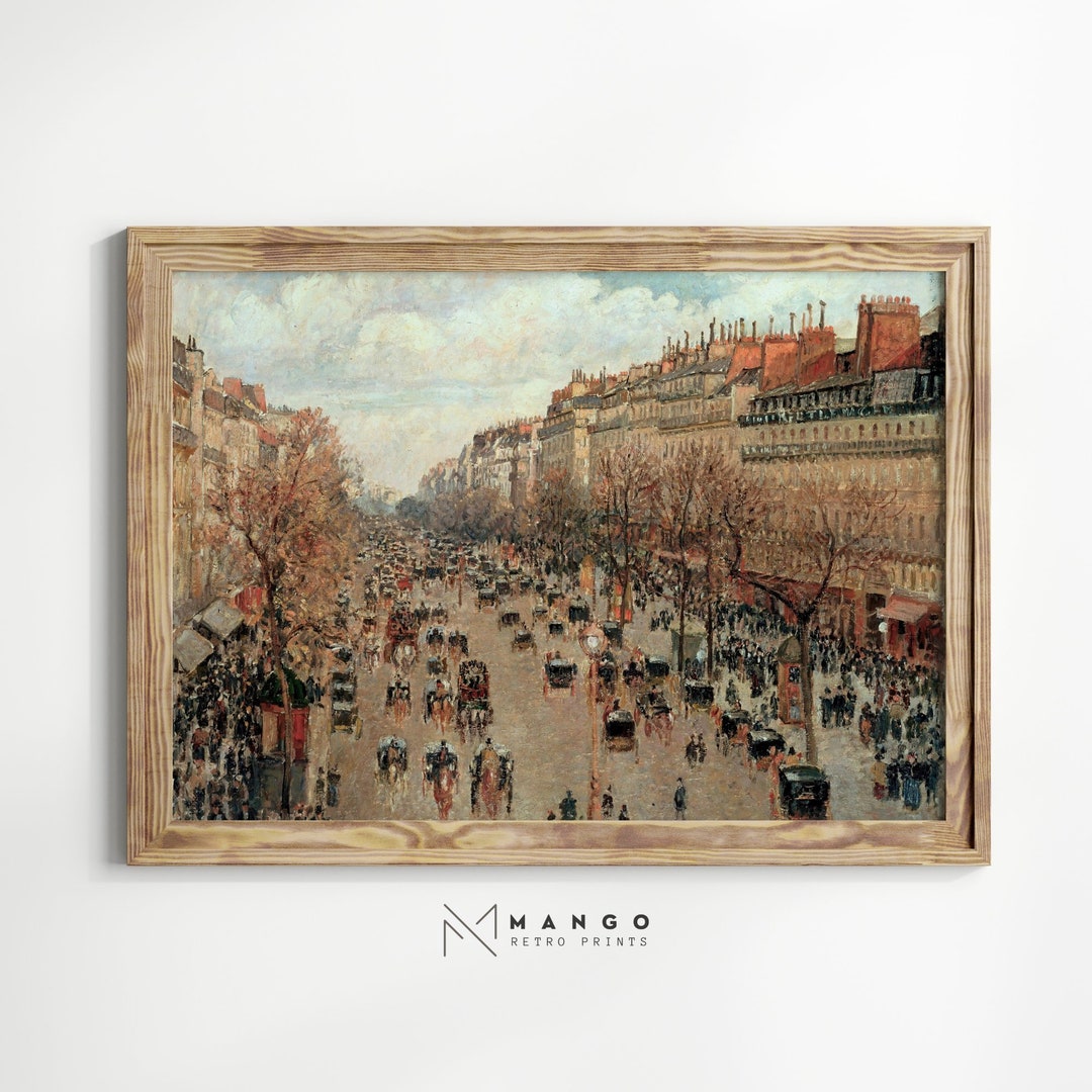 Vintage Paris Street Scene Printable Art, French Boulevard Digital ...