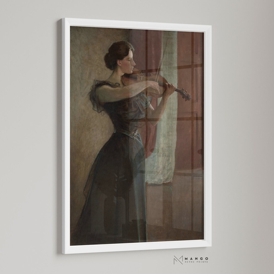 Vintage Violinist Painting Printable, Classical Music Wall Art, Digital ...
