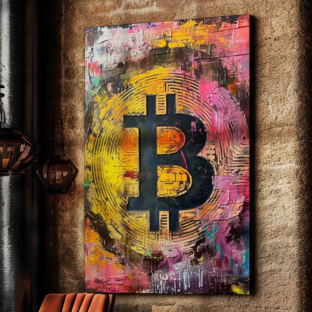 Bitcoin Art Printable, Abstract Crypto Currency Wall Art, Digital Money ...