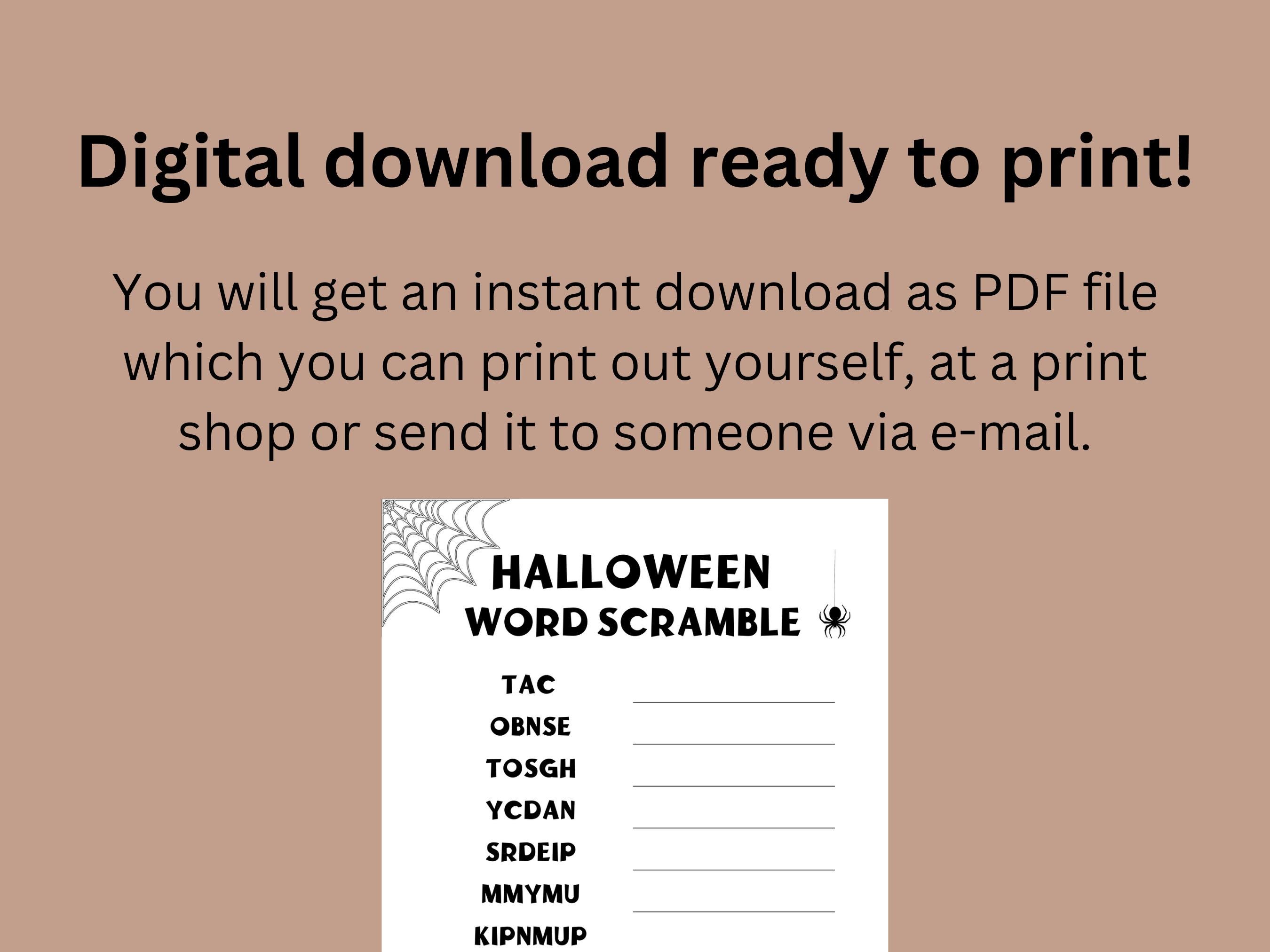 Halloween Activity Page, Halloween Word Scramble, Halloween Kids ...