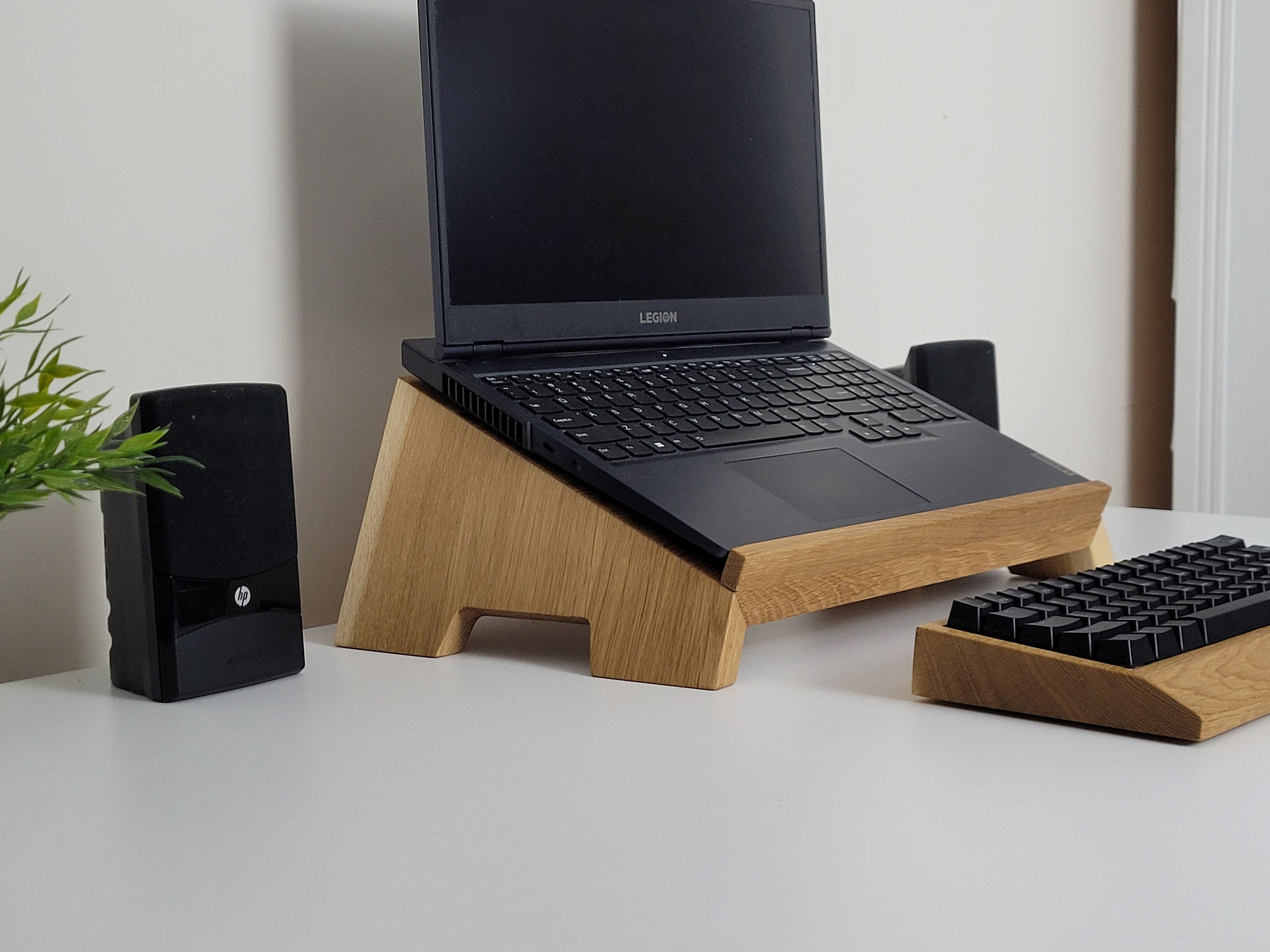Laptop Stand, Wooden Laptop Stand, Computer Tray, Laptop Riser, Oak ...