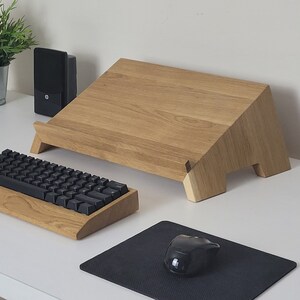 Laptop Stand, Wooden Laptop Stand, Computer Tray, Laptop Riser, Oak ...