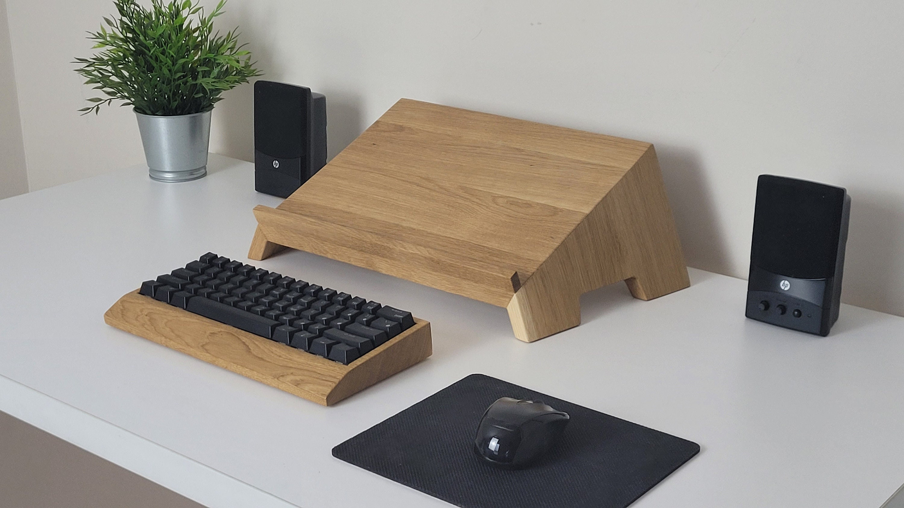 Laptop Stand, Wooden Laptop Stand, Computer Tray, Laptop Riser, Oak ...