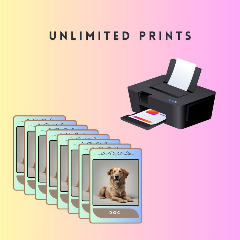 ANIMALS FLASHCARDS 40 Cards A6 Stickers Flash Cards Pdf Printable Cards ...