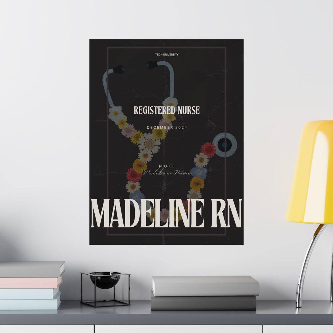 Personalized Registered Nurse Poster, Graduation Gift for Nursing ...