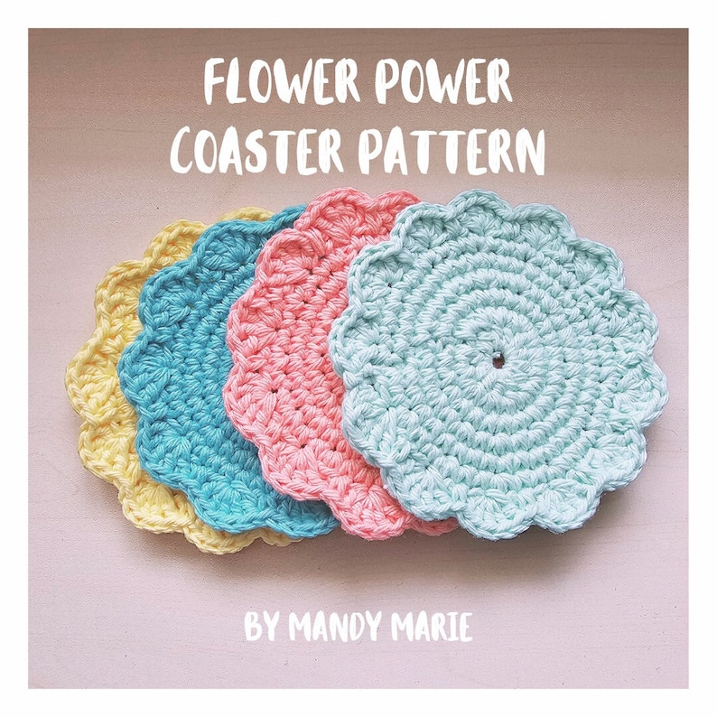 Flower Power Crochet Coaster Pattern - Etsy