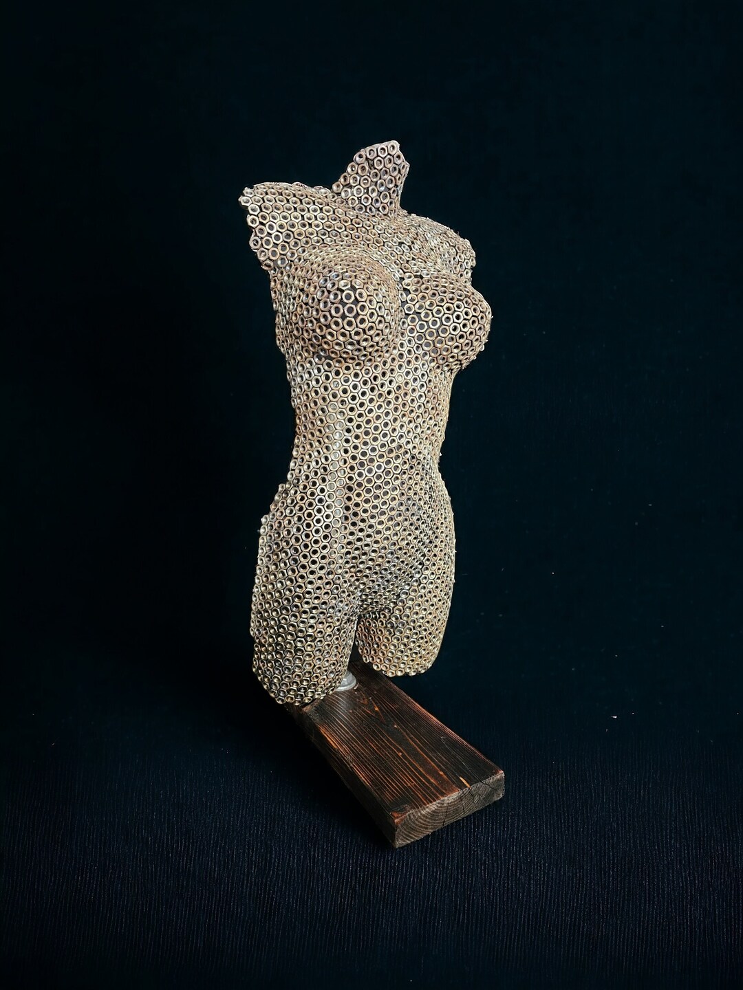 Metal Woman Sculpture - Handcrafted Home Art - 3D Female Torso - Modern ...