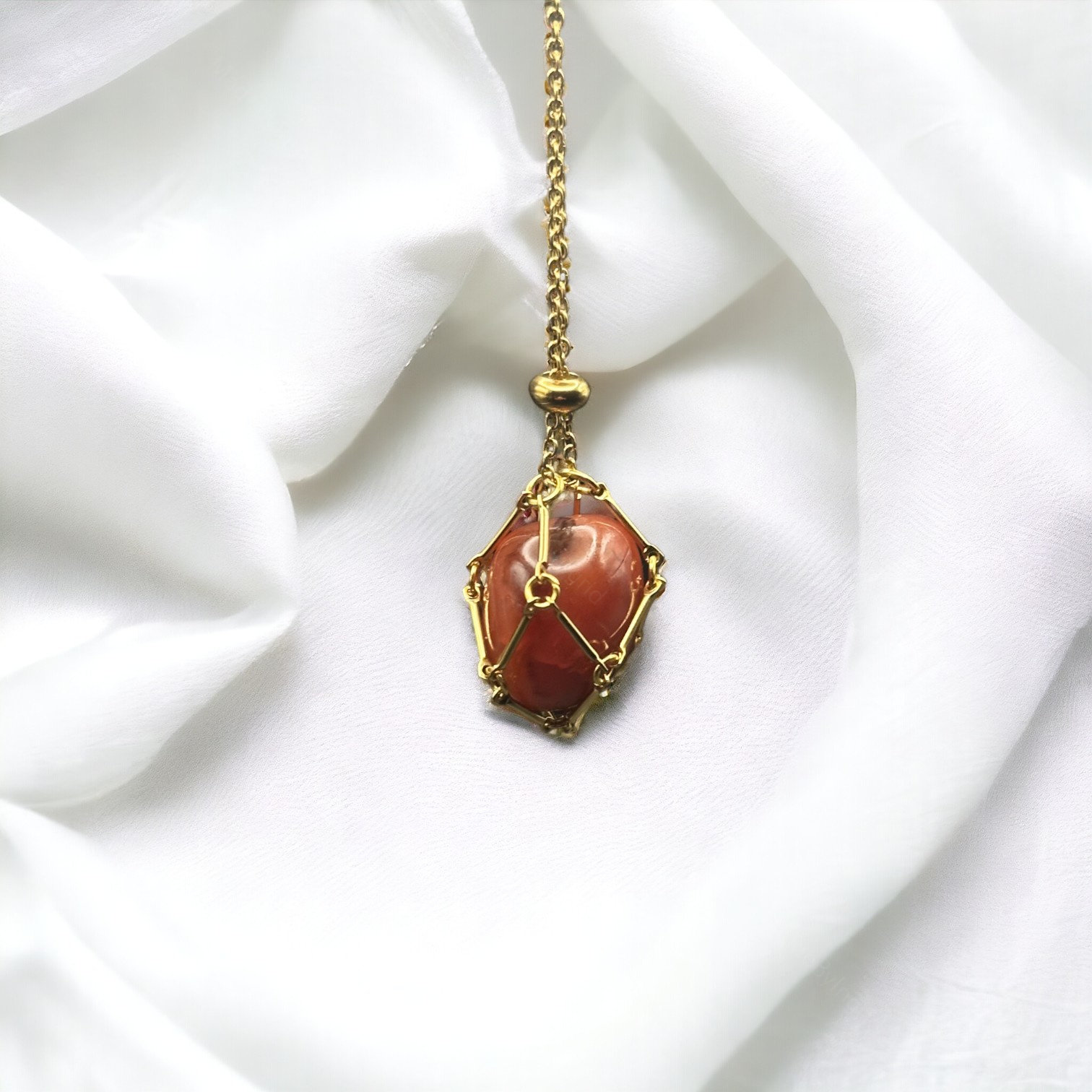 Interchangeable Gemstone Holder, Crystal Necklace With Cage Pendant ...