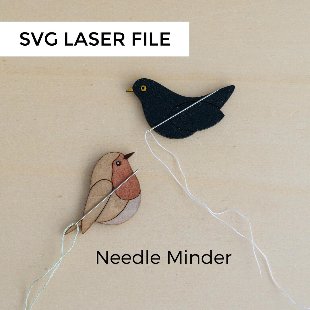 Bird Needle Minder SVG Set – Robin & Blackbird for Laser Cutting - Etsy