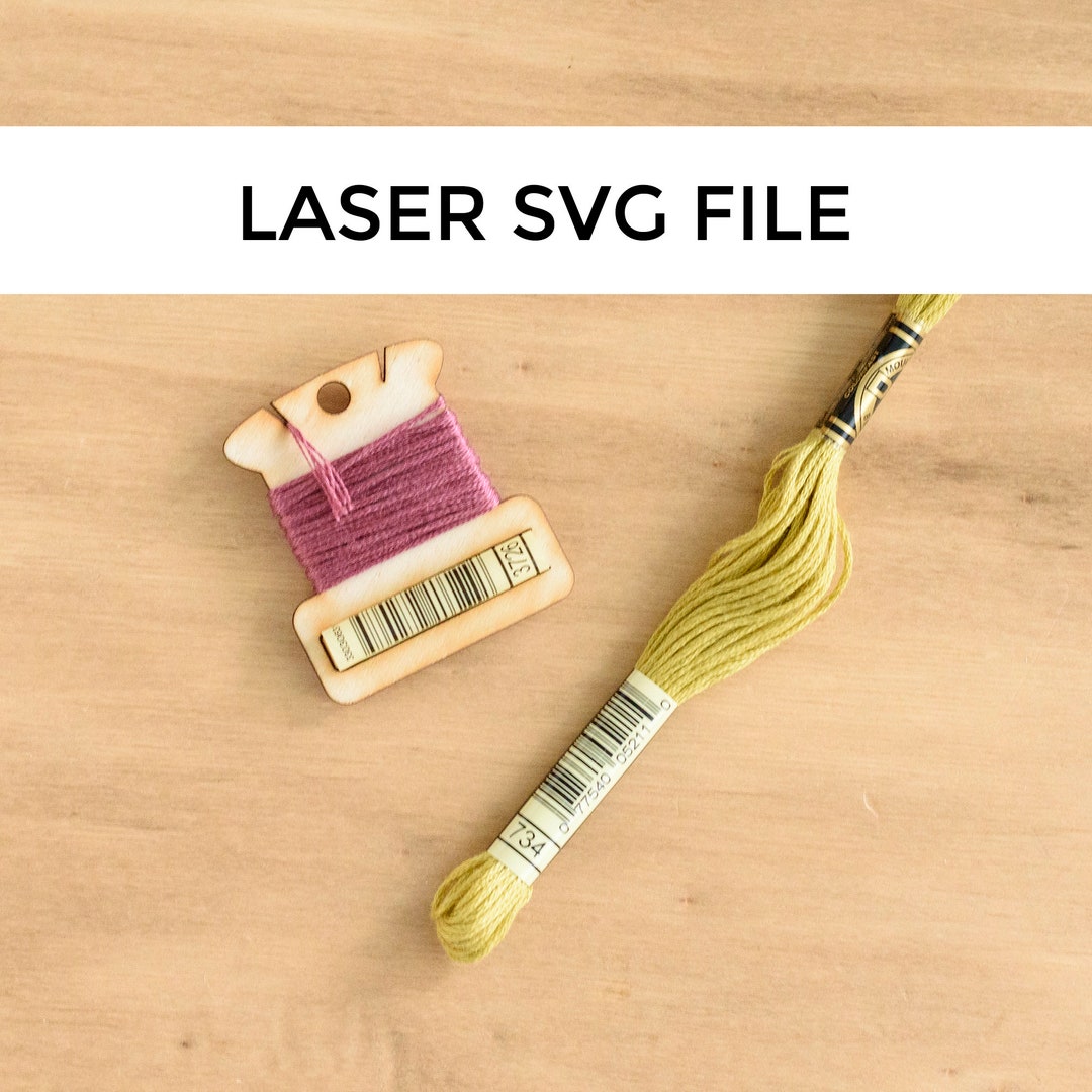Bobbin Drop With Label Tag Slot SVG File, Thread Keepers for Laser ...