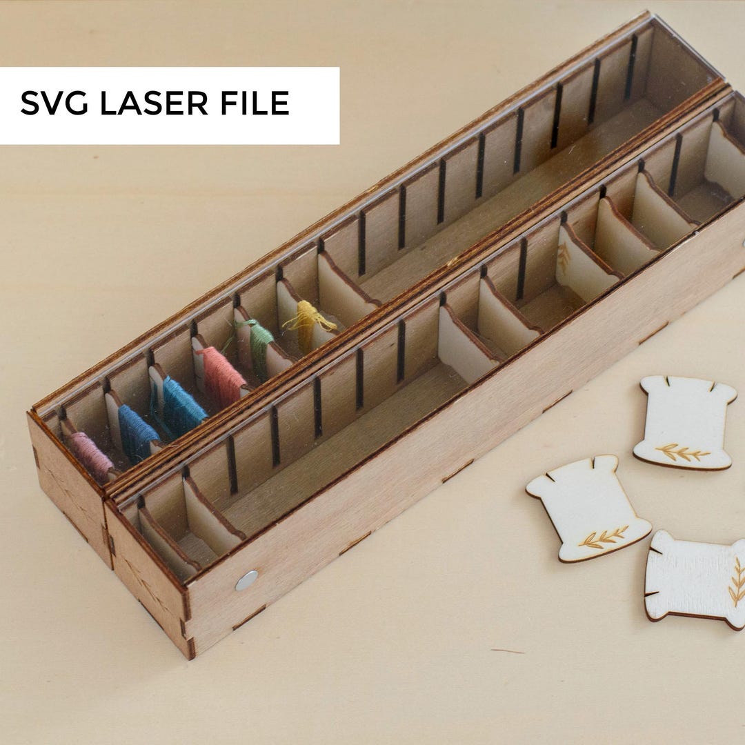 SVG Thread Bobbins Organizer, Magnetically Connectable Modular Boxes ...