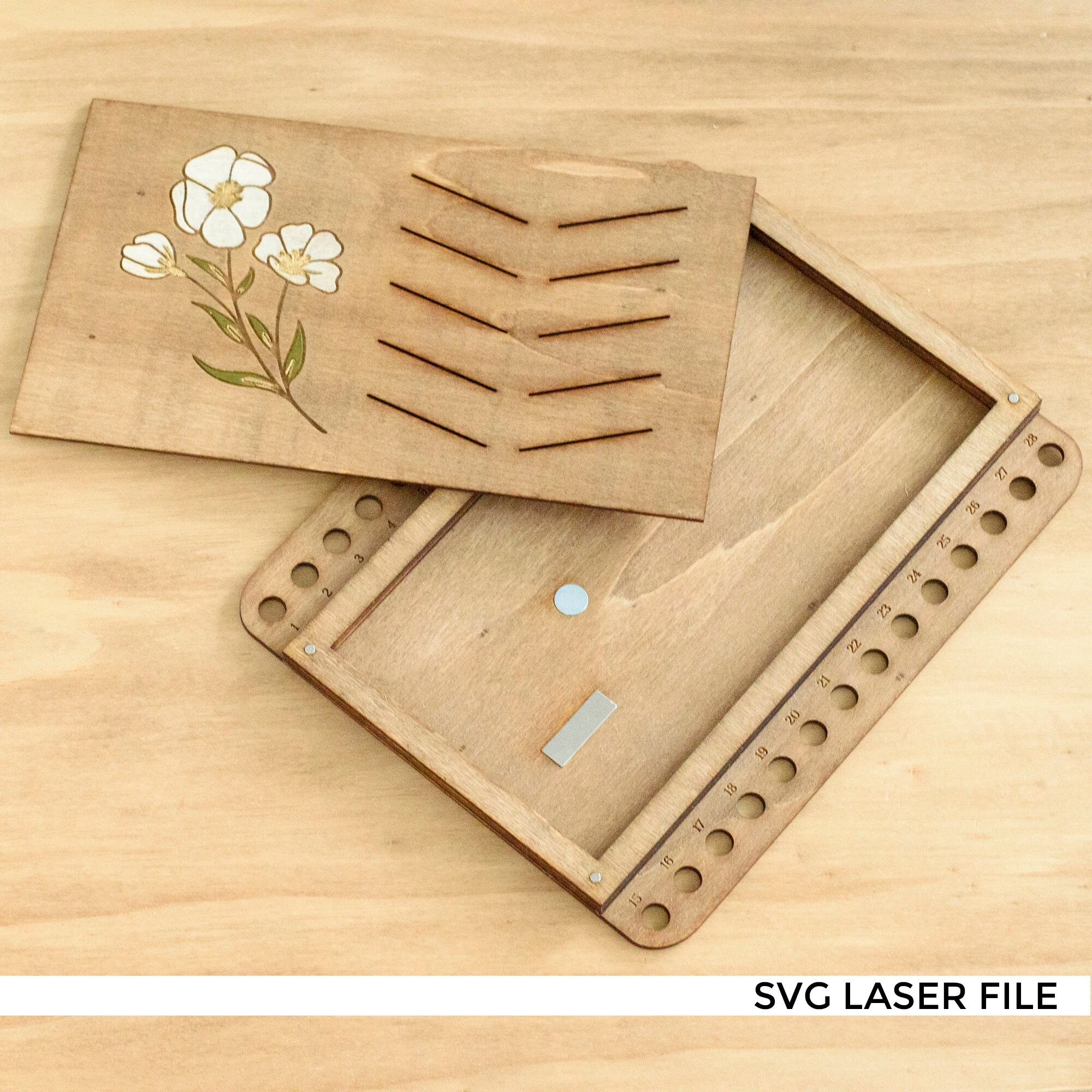 SVG Hand Embroidery Storage Box, Floss Bobbins Set, Threads Organizer ...