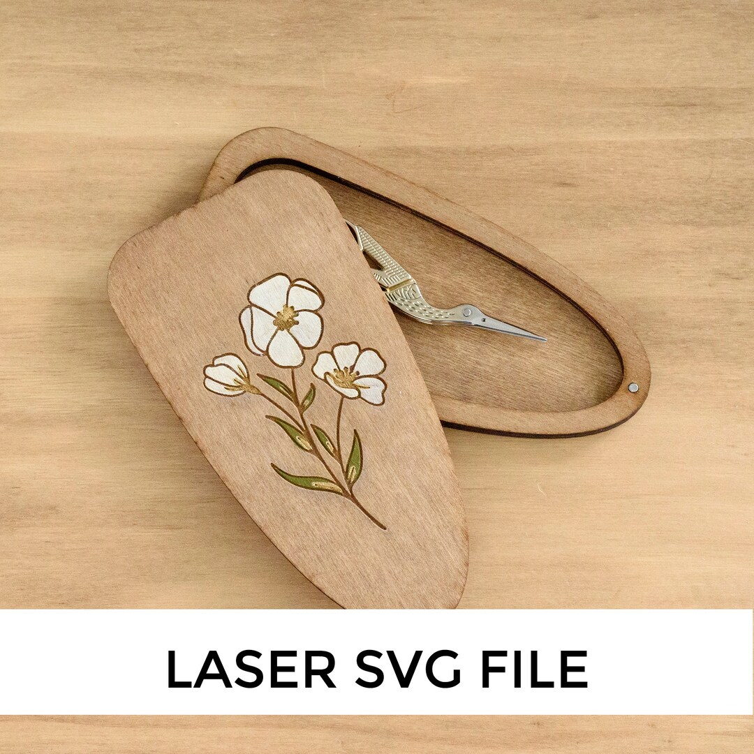 Embroidery Scissors Case SVG FILE, Box for Scissors With Magnet Flower ...