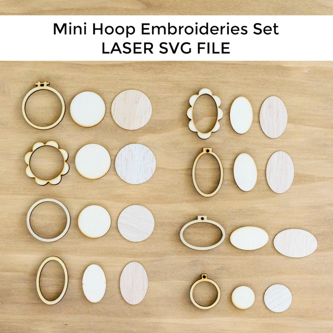 SVG Mini Embroidery Hoops Set, Embroidery Jewelry Frames for Brooch and ...