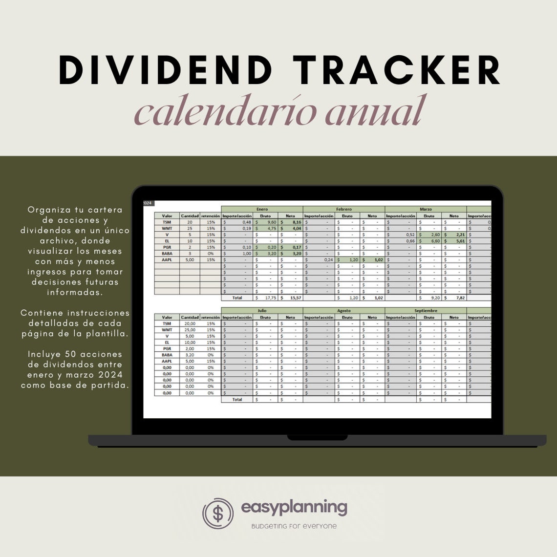 Dividend Tracker - Excel Template for Tracking Dividend-paying Stocks ...