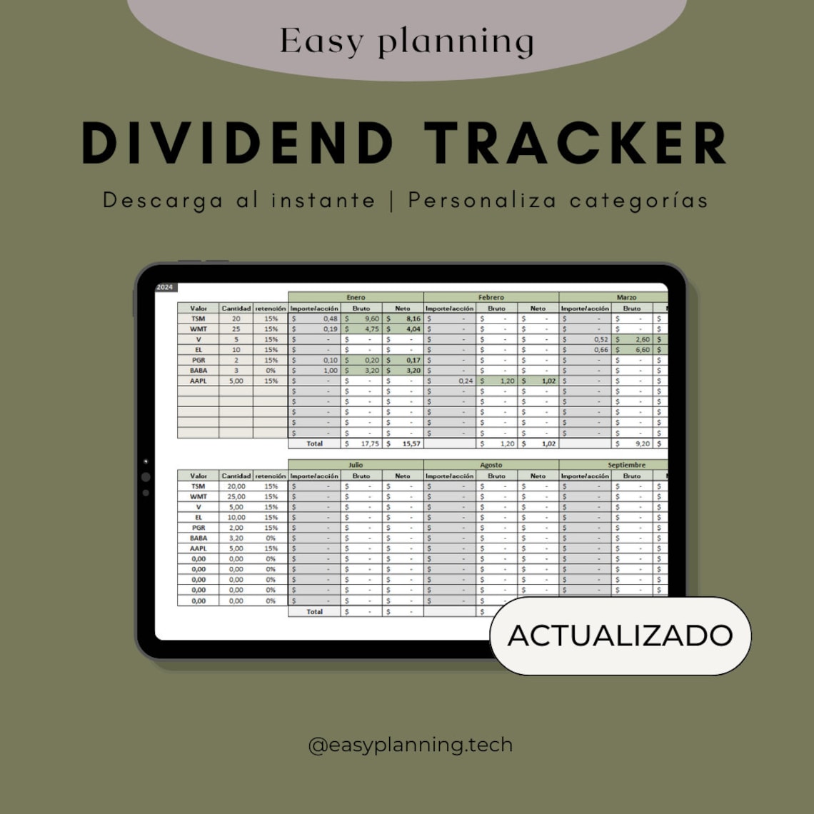 Dividend Tracker - Excel Template for Tracking Dividend-paying Stocks ...
