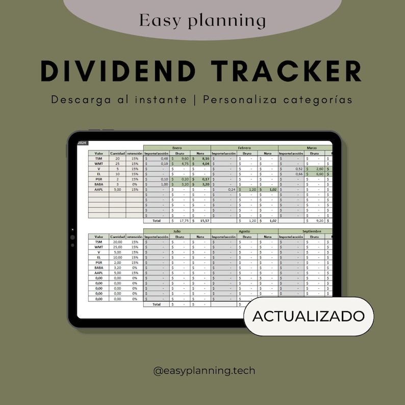 Dividend Tracker - Excel Template for Tracking Dividend-paying Stocks ...