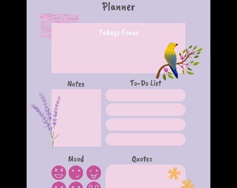 Pastel Daily Planner Editable Printable Fillable. EXCEL Spreadsheet ...