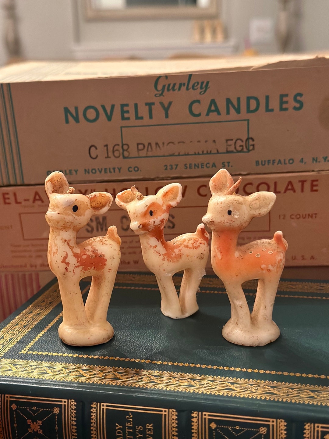 Vintage Tavern Fawn Candles & Box - Etsy