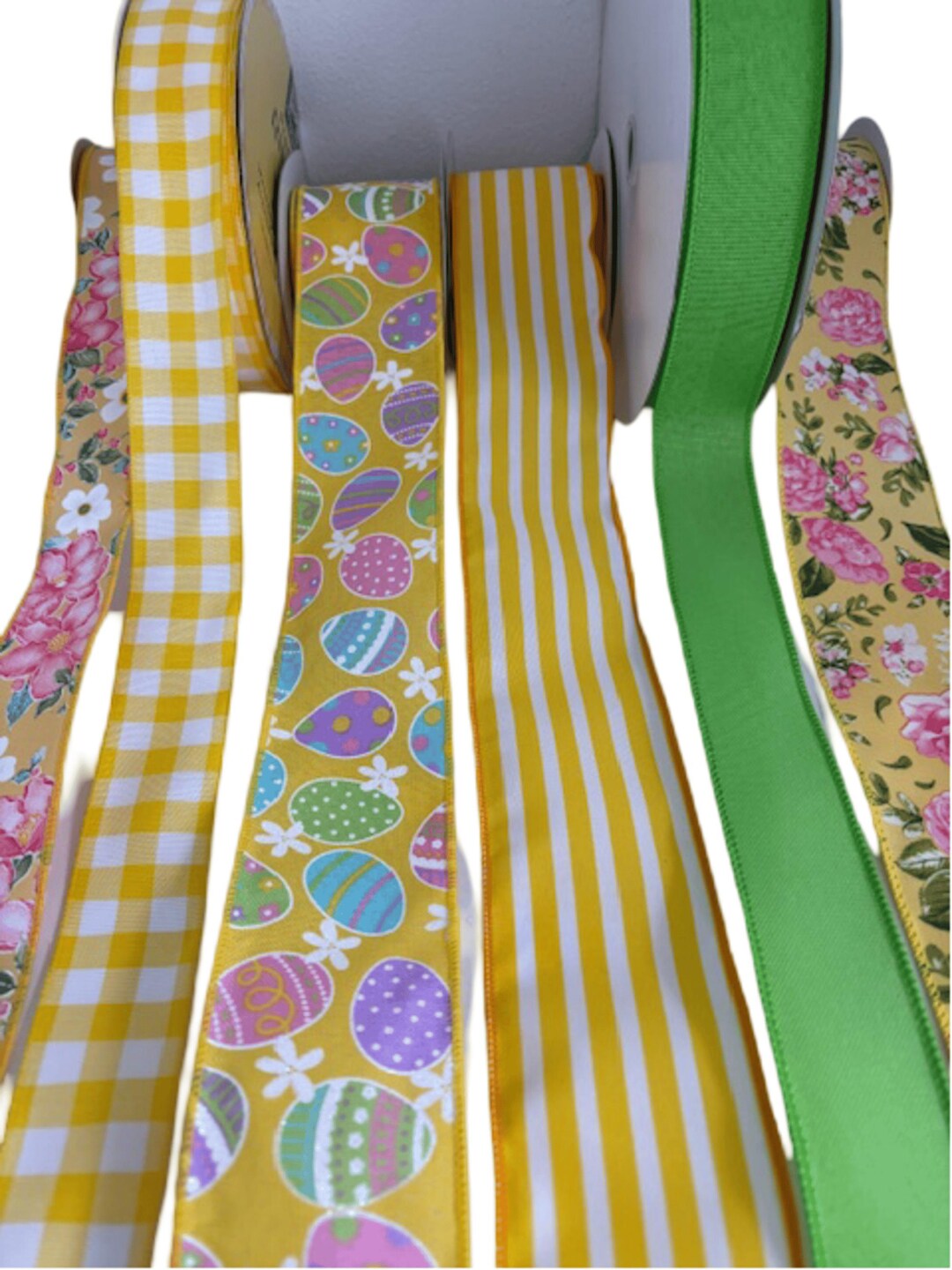Yellow Easter Ribbon Bundle for Spring and Easter Wreaths, Swags, Porch ...