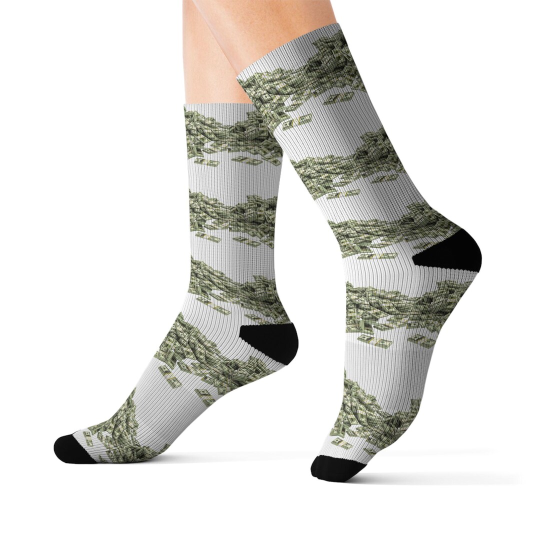 Green Money Cash Socks | Sublimation Printed Socks - Etsy