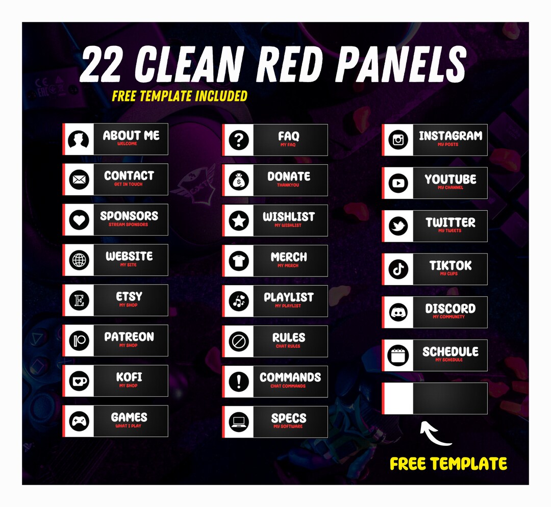 Clean Stream Panels Twitch, Youtube, Kick - Etsy