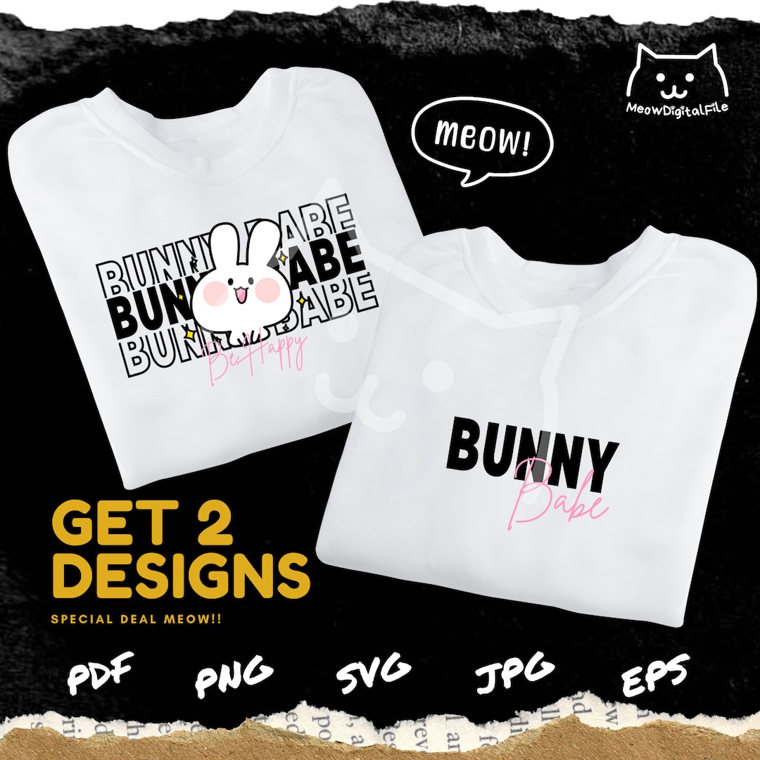 Bunny Babe Be Happy SVG Digital Download Happy Easter Niches Boho Bunny ...