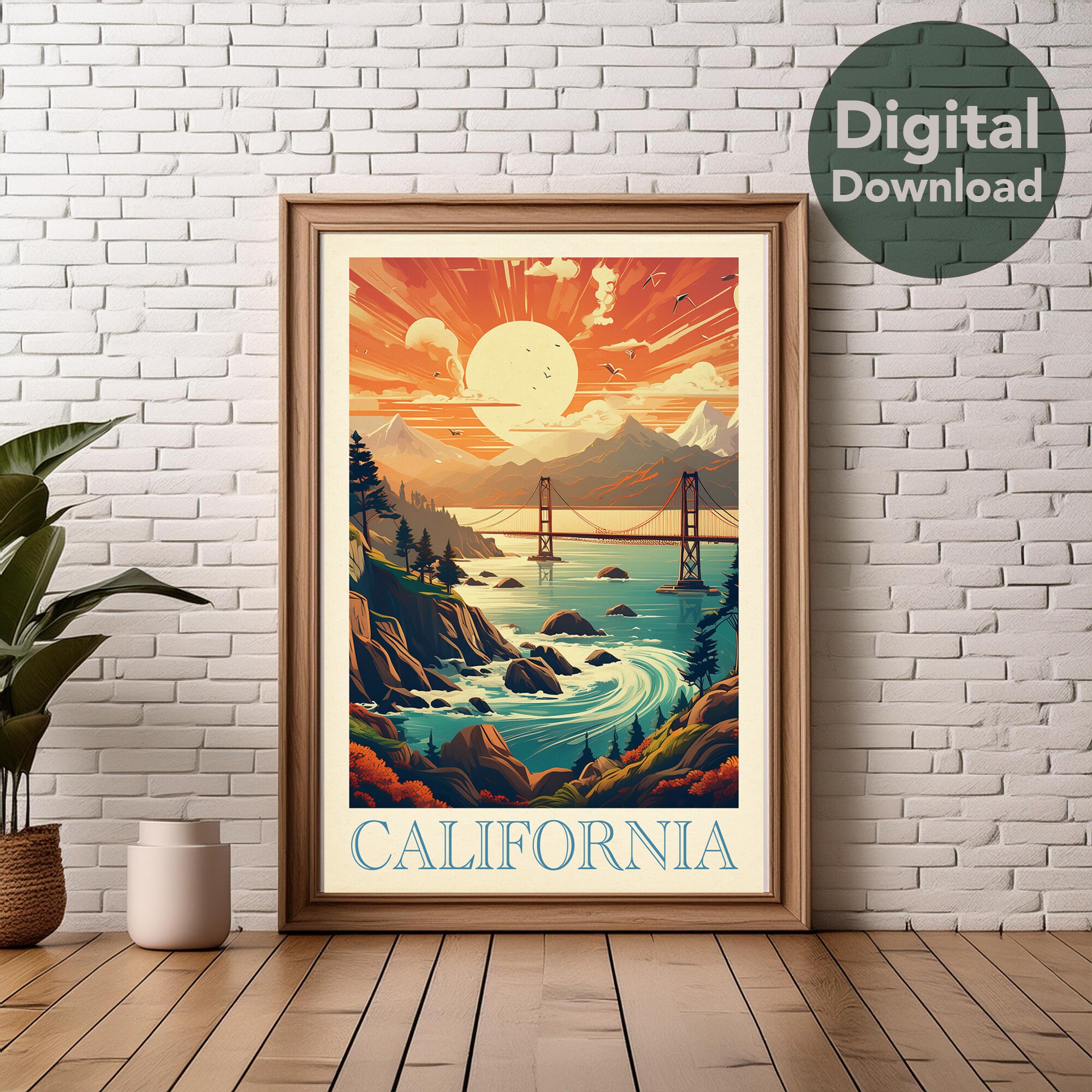 California State Outdoor Poster, States Wonders, Digital Download - Etsy