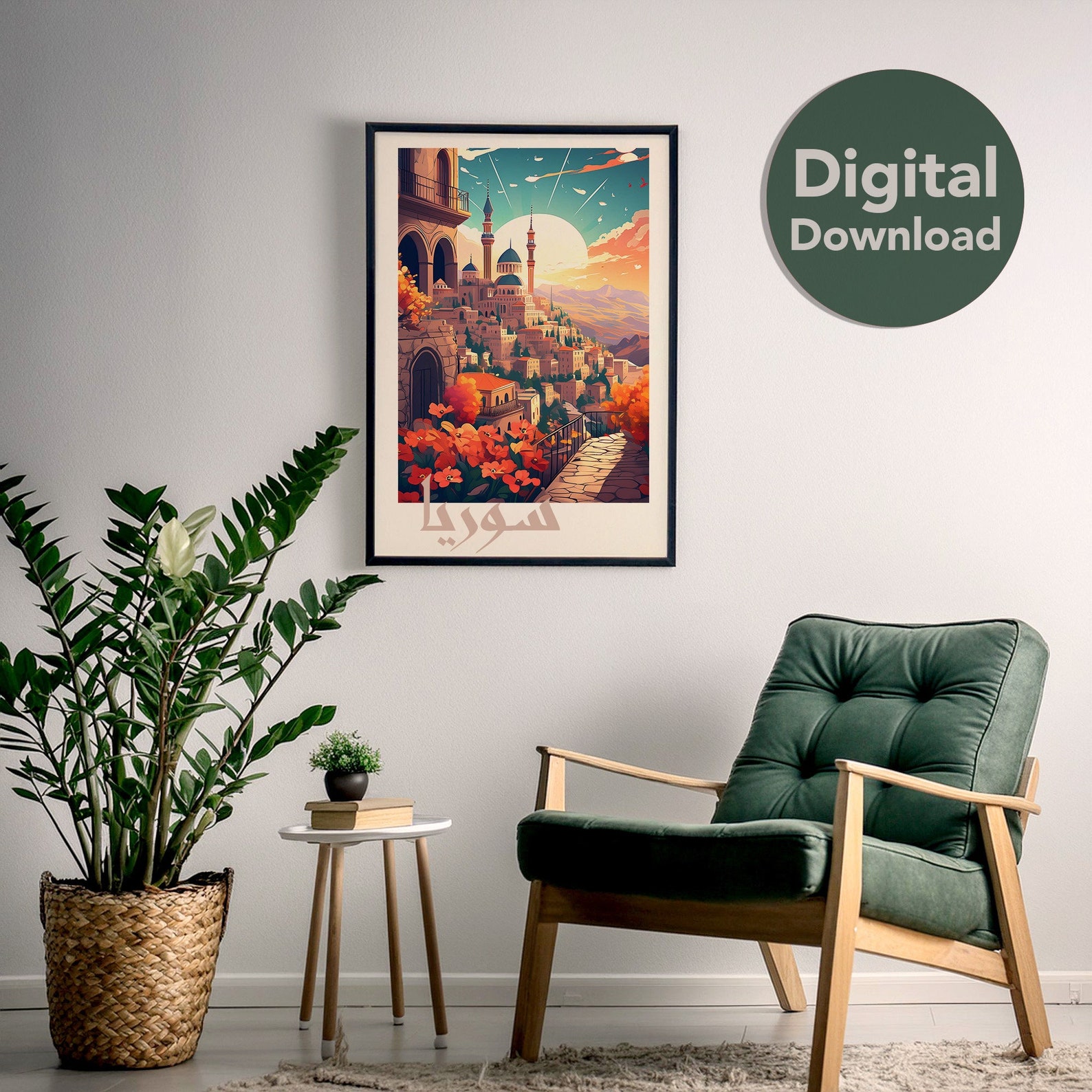 Syria Travel Poster, Arab World Wonders Art, Wall Decor, Digital ...