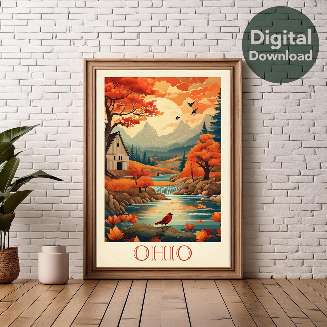 Ohio State Outdoor Poster, States Wonders, Digital Download - Etsy