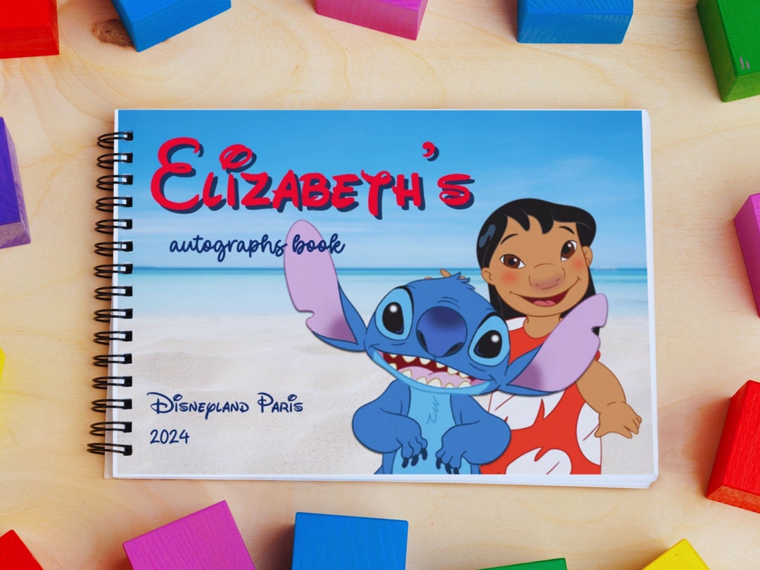 Personalised Lilo & Stitch Disneyland Disney World Park Autograph Book ...